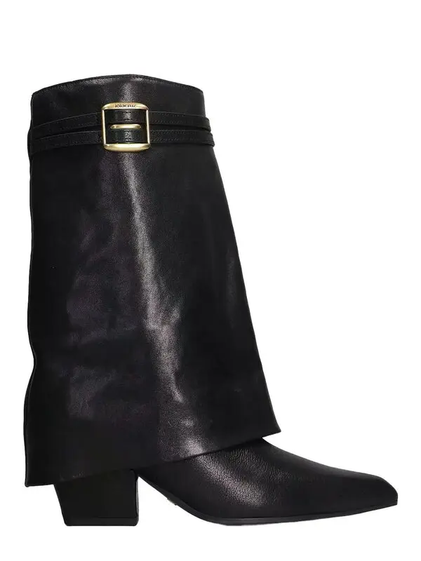 Lola Cruz 55mm Yuna Buckle-strap Boots - Black