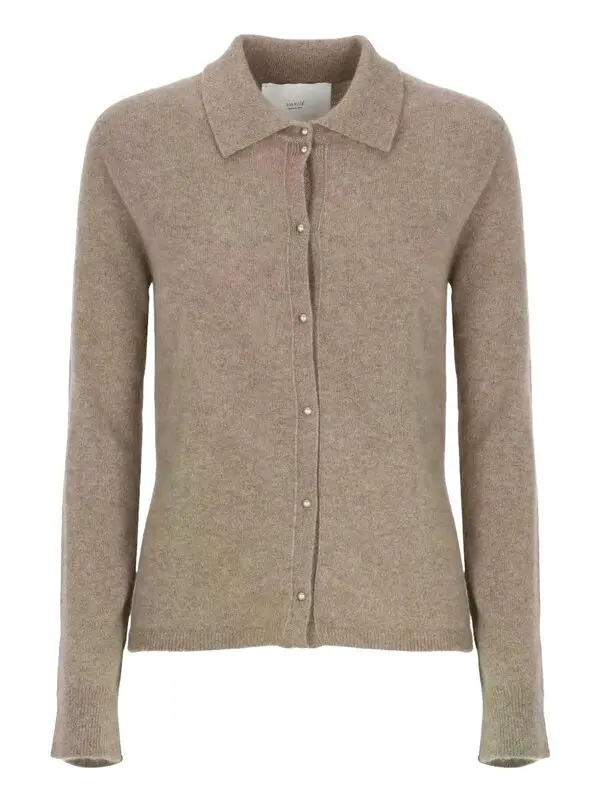VANISÈ Buttoned Cardigan With Collar - Neutrals