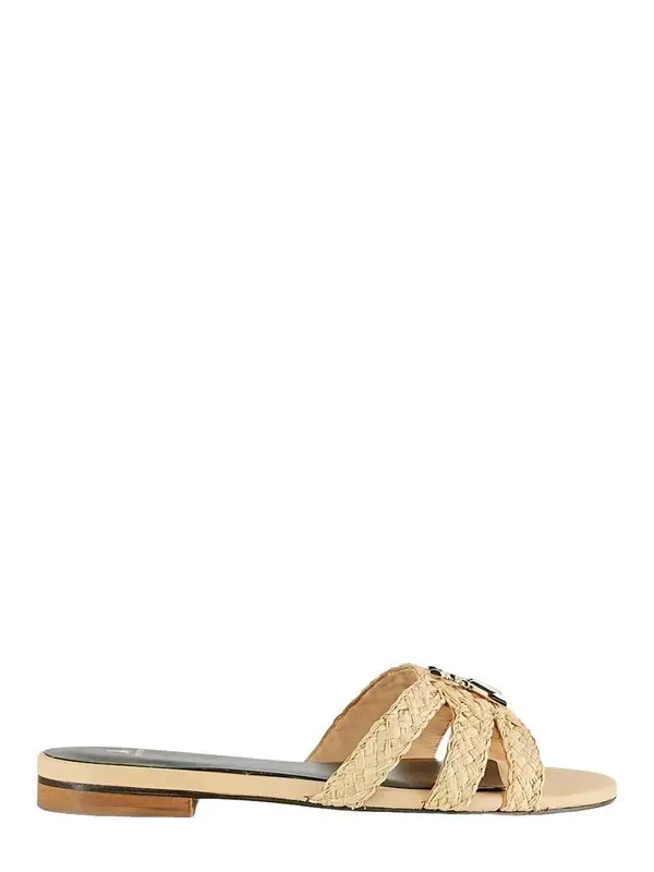 Patrizia Pepe Raffia Flat Sandals - Neutrals