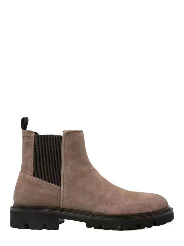 BOSS Leather Ridged-sole Boots - Brown