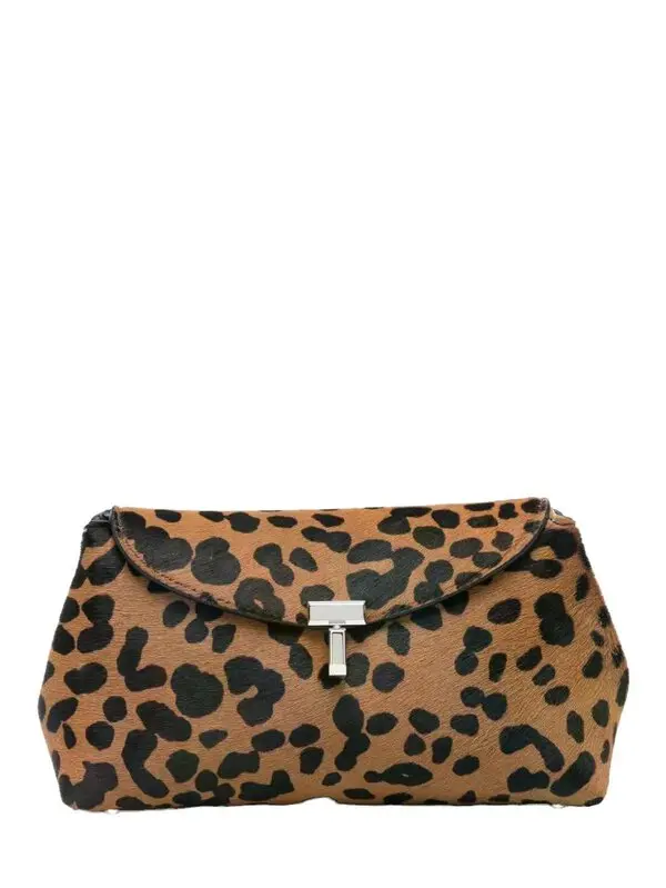 TOTÊME Leopard-print Foldover Clutch Bag - Brown