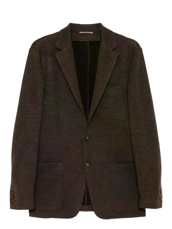Canali Single-breasted Knitted Blazer - Brown