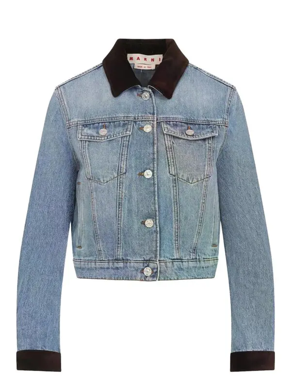 Marni Contrasting-collar Jacket - Blue