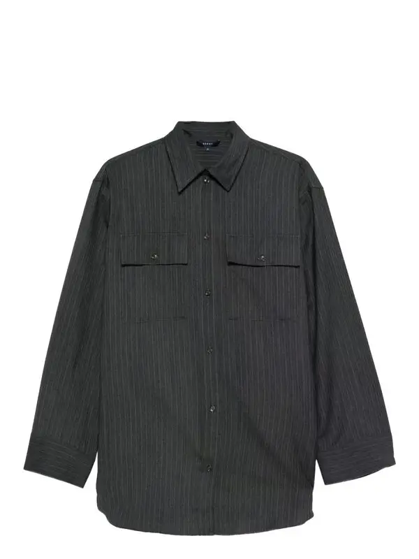 Soeur Pinstripe Button-down Shirt - Black