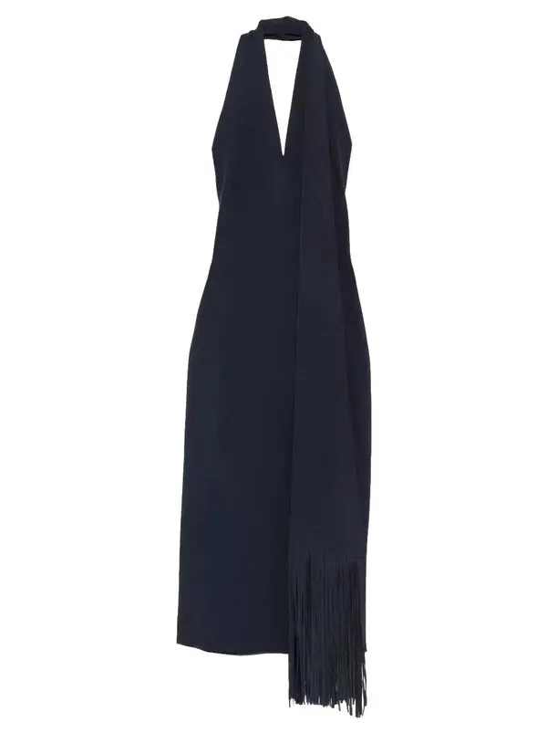 Cult Gaia Halterneck Fringed Dress - Blue