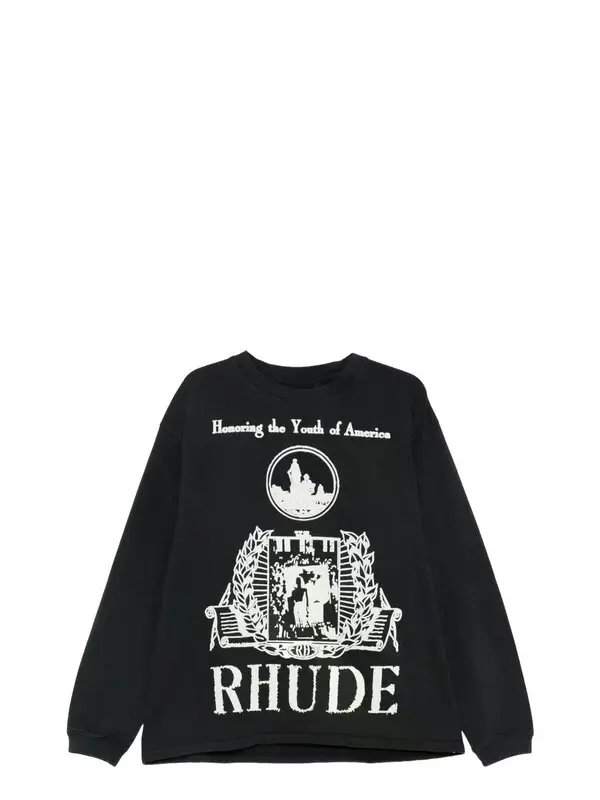 Rhude Graphic-print Long-sleeve Sweatshirt - Black