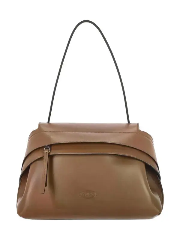 TOD'S Wave Leather Shoulder Bag - Brown