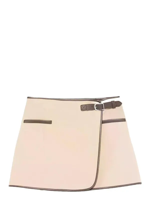 Simkhai Sheridan Buckled Mini Skirt - Neutrals