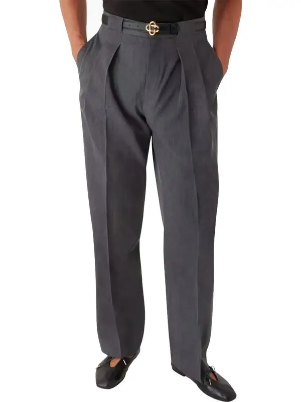 Casablanca Wool Tailored Trousers - Grey