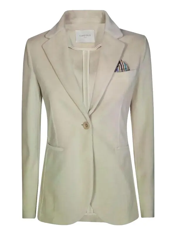 CIRCOLO 1901 Single-breasted Velvet Blazer - Neutrals