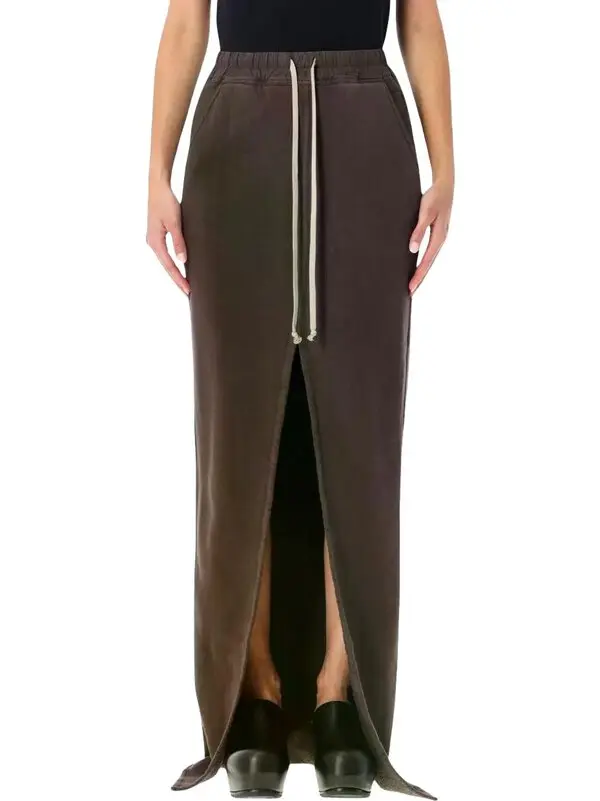 Rick Owens Phleg Pillar Drawstring Slit Skirt - Brown
