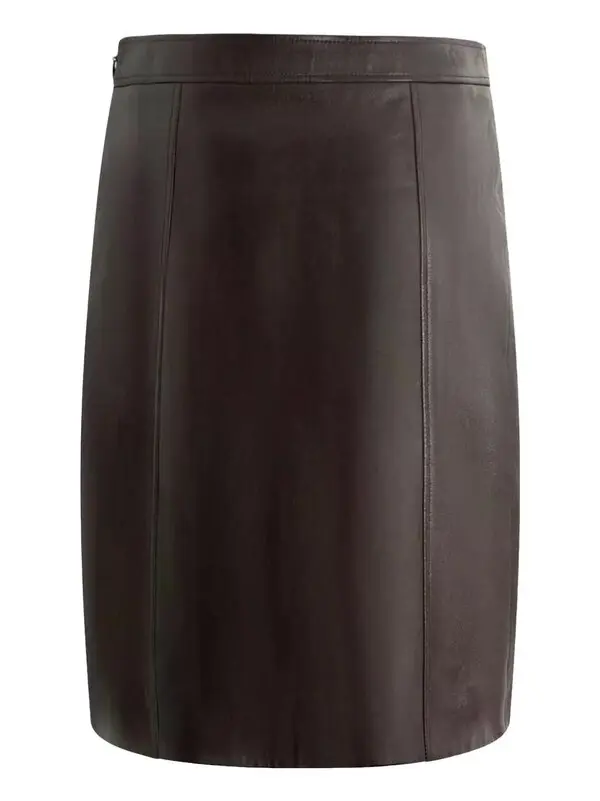Bally Leather Mini Skirt - Brown