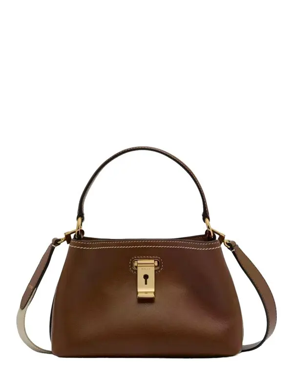 Bally Mini Lock Me Leather Tote - Brown
