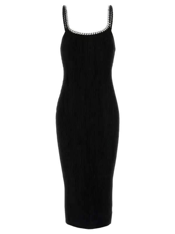 Michael Kors Chain-embellished Midi Dress - Black