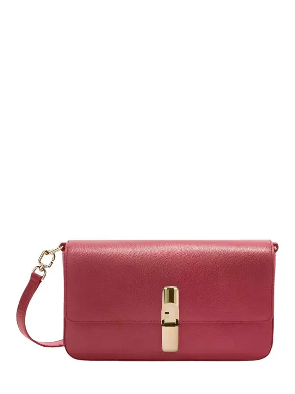 Furla Textured Leather Shoulder Bag - Red