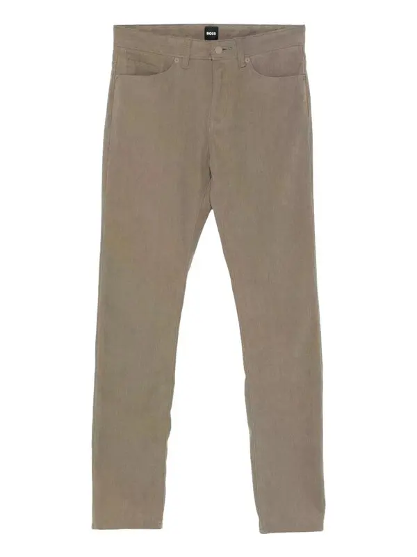Hugo Boss Corduroy Straight-leg Trousers - Brown