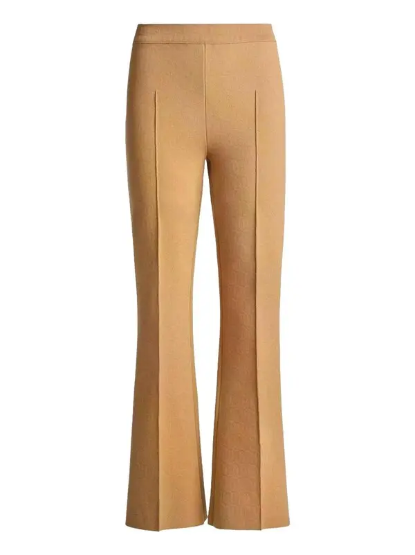 HIGH SPORT Geometric-pattern Flared Trousers - Neutrals