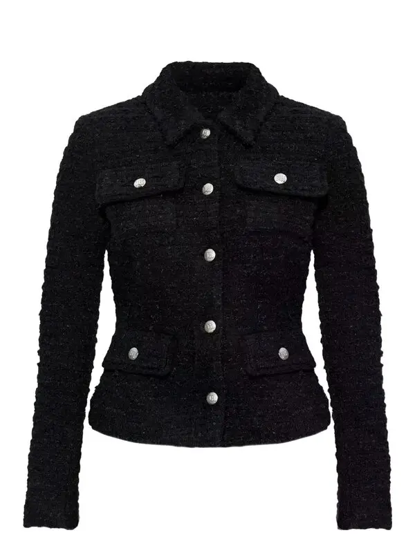 MISBHV Single-breasted Tweed Jacket - Black