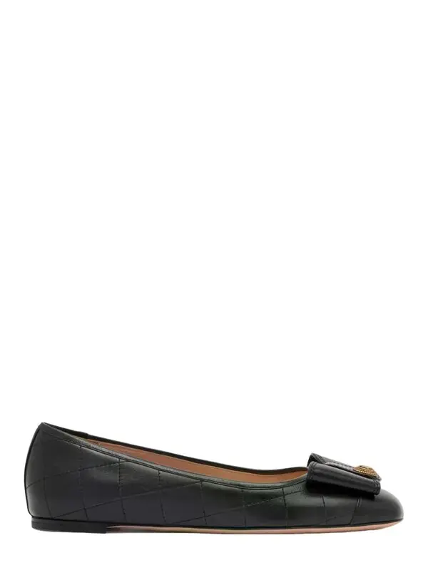 Bally B-bow Quilted Leather Ballet Flats - Black