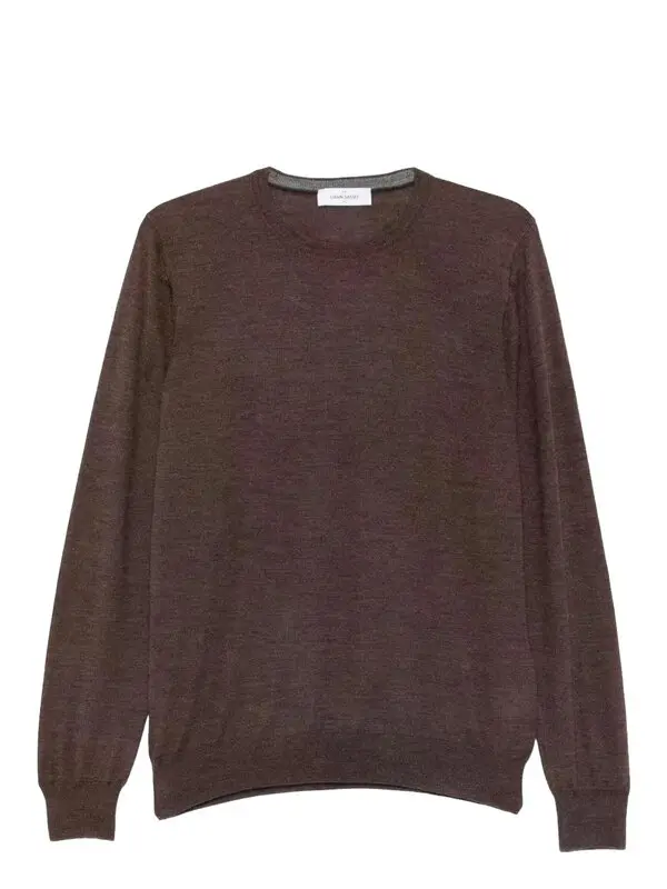 GRAN SASSO Crew-neck Virgin Wool Blend Sweater - Brown