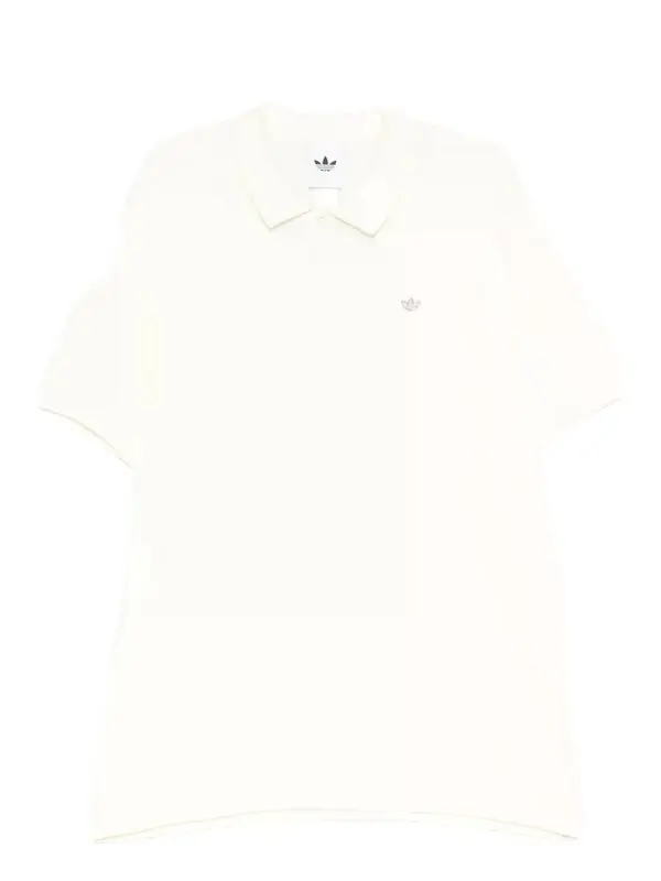 Adidas Logo-plaque Polo Shirt - White