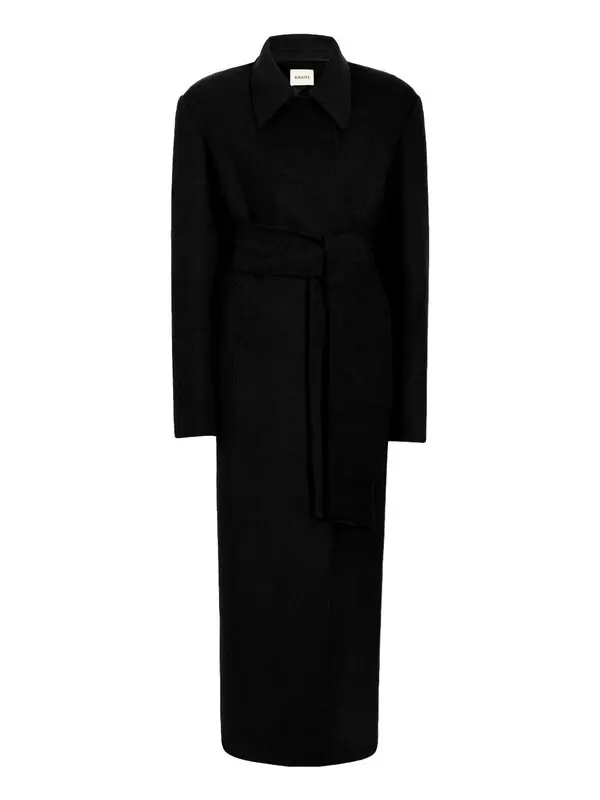 Khaite Belted Collared Coat - Black
