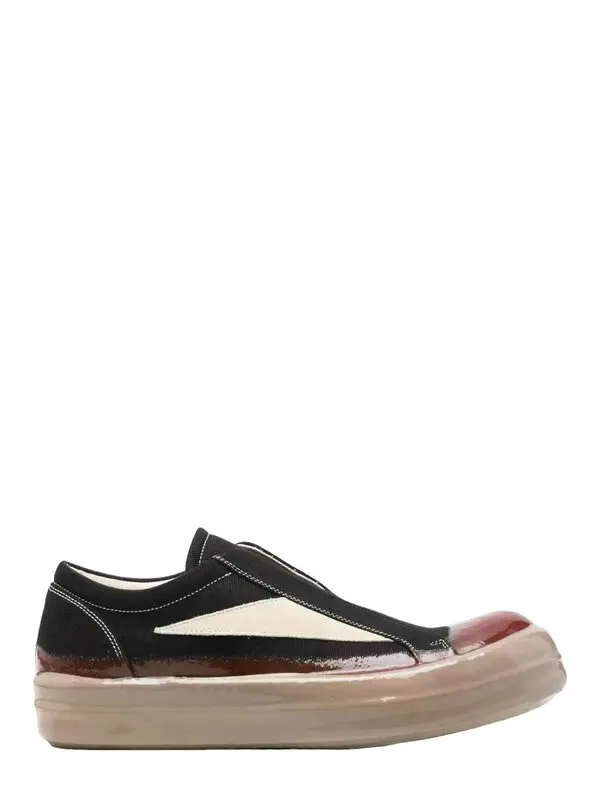 Rick Owens Leather Slip-on Sneakers - Black