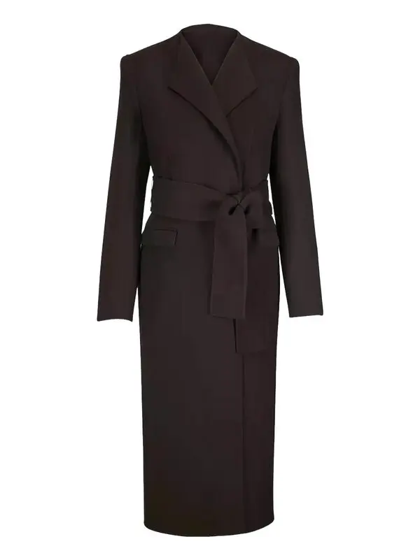 Khaite Belted Wrap Coat - Brown