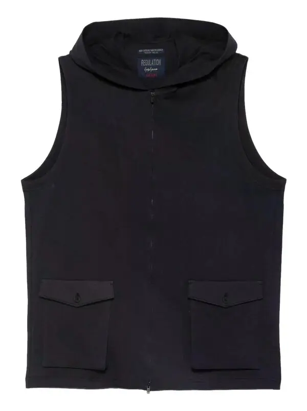 Yohji Yamamoto Hooded Zip-up Gilet - Blue