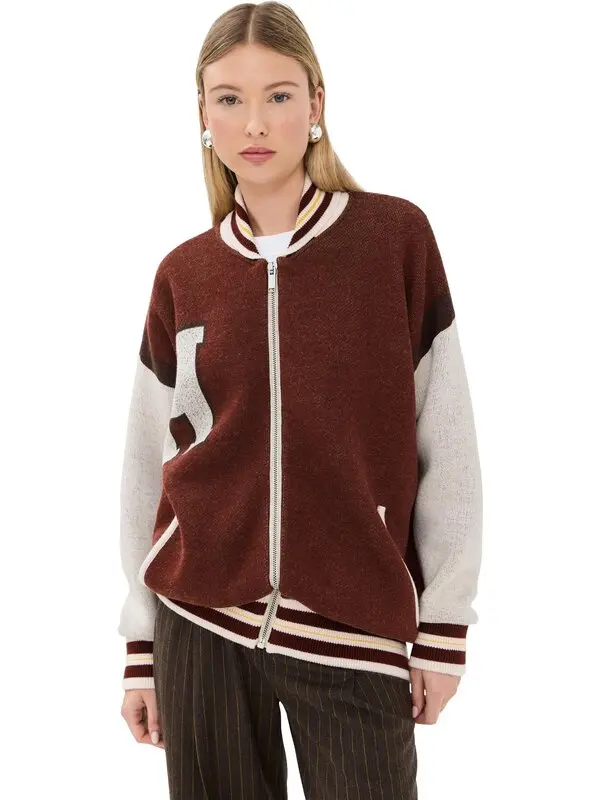 HALFBOY College Bomber Jacket - New Maroon