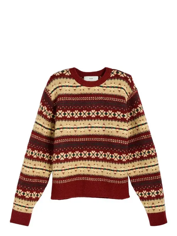 DUNST Fair Isle Knit Sweater - Red