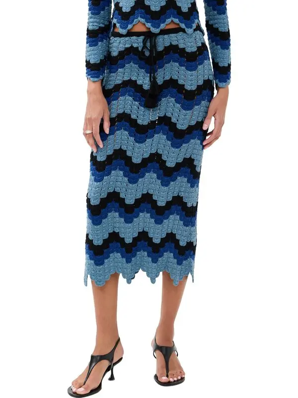 Escvdo Safi Crochet Skirt - Black/blues