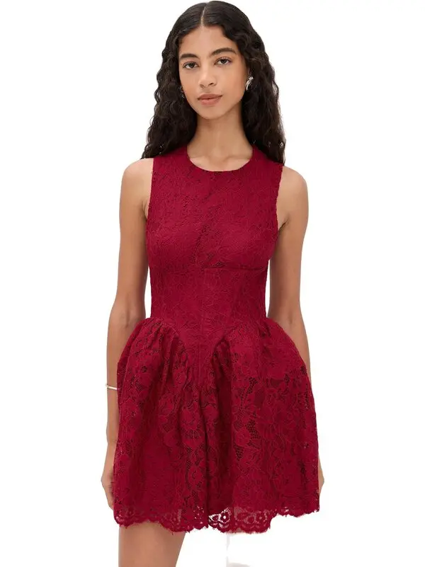 Bardot Luisa Lace Mini Dress - Burgundy