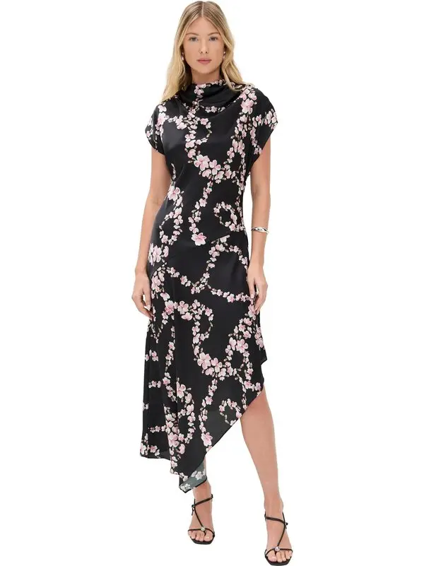 Misa Sally Floral Print Midi Dress - Chained Blossom