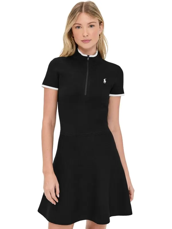 Ralph Lauren Mock Neck Tennis Dress - Polo Black/ceramic White