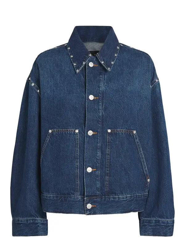 7 For All Mankind Studded Denim Jacket - Navy
