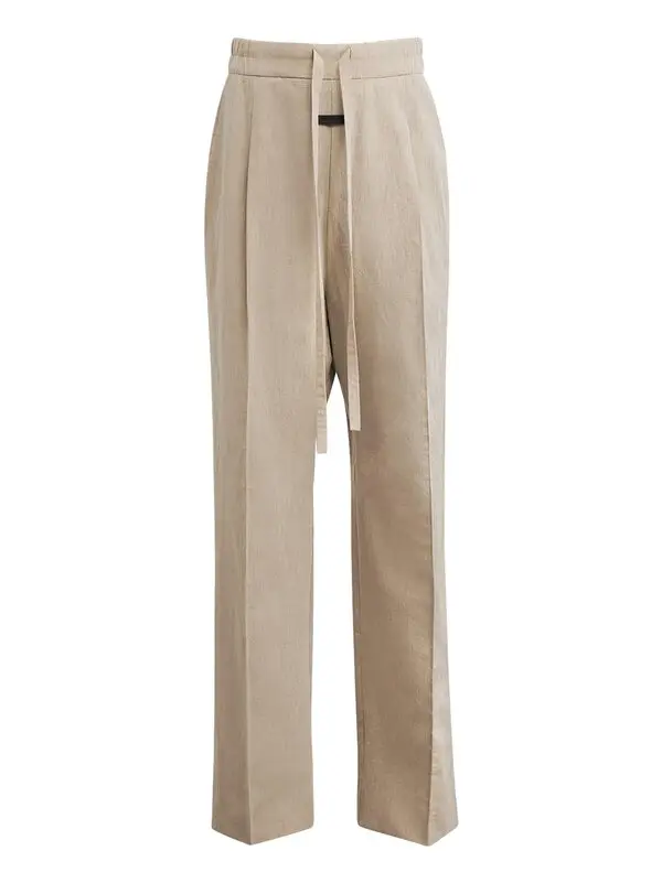 Fear Of God Virgin Wool-cotton Drawstring Trousers - Beige