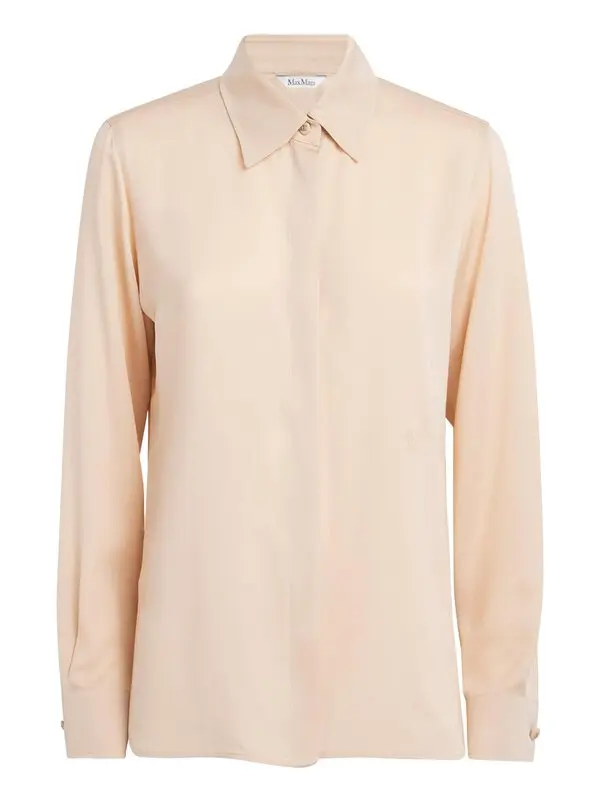 Max Mara Silk Embroidered Shirt - Beige