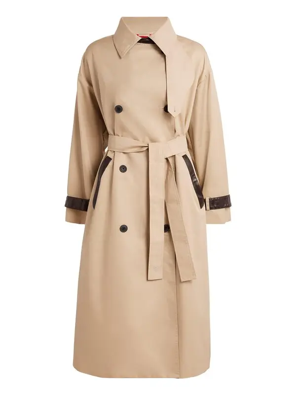 Max & Co. Sheepskin-trim Trench Coat - Beige