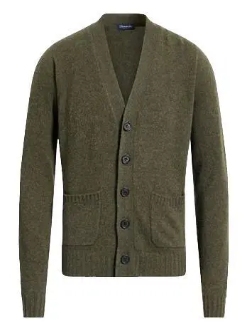 DRUMOHR Lambswool Military Cardigan - Green