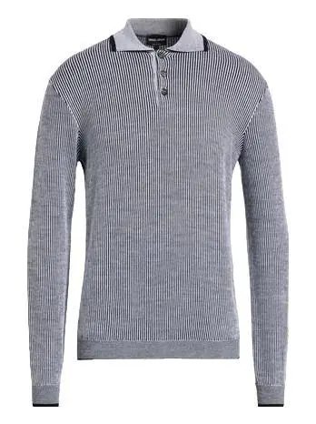 Giorgio Armani Striped Virgin Wool Sweater - Midnight Blue