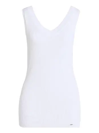 Guess Ribbed-knit Sleeveless Top - White