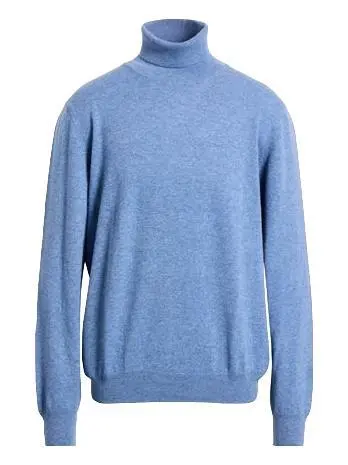 GRAN SASSO Turtleneck Virgin Wool-blend Knit Top - Blue