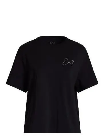 EA7 Cotton-blend Jersey T-shirt - Black