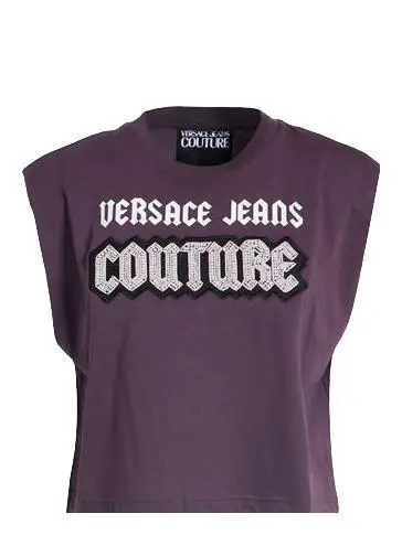 Versace Logo Appliqué T-shirt - Purple