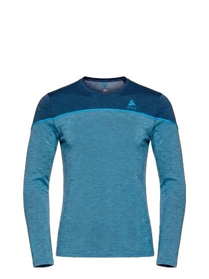 ODLO Merino Wool And Polyamide Long Sleeve T-shirt - Blue