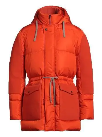 Herno Globe Puffer Coat In Polyamide And Wool - Orange