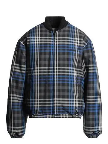MSGM Embroidered Tartan Jacket - Blue