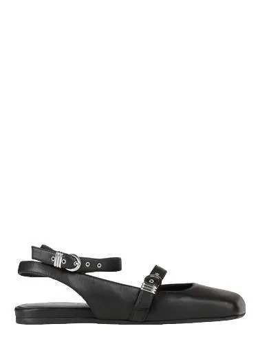 VIC MATIE Leather Ballet Flats - Black