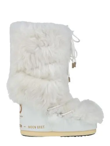 Moon Boot Leather Shearling Boots - White